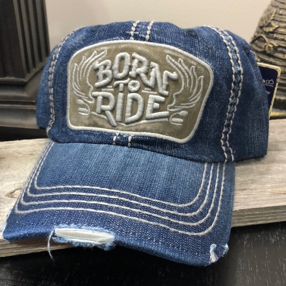 KBETHOS | Accessories | Nwt Kbethos Born To Ride Denim Cap Hat | Poshmark
